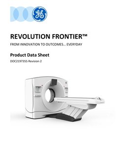 Revolution Frontier - DataSheet - 2.0 | PDF | Ct Scan | Medical Imaging