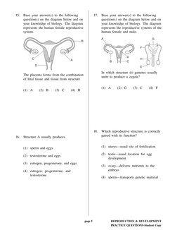 Human Reproduction Practice Questions | PDF | Human Reproduction ...