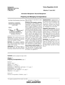 Army Regulation 25-50 Overview | PDF | Verb | Acronym
