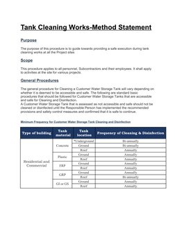 Water Tank Cleaning Procedure Guide | PDF | Water | Disinfectant