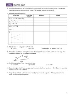 MCR3U Practice Exam Review | PDF | Function (Mathematics) | Quadratic ...