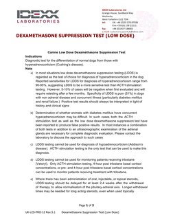 Canine Low Dose Dexamethasone Test | PDF | Endocrine System | Medicine