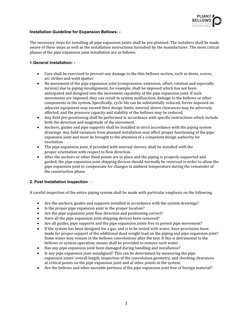 Expansion Bellows Installation Guidelines | PDF | Pipe (Fluid ...