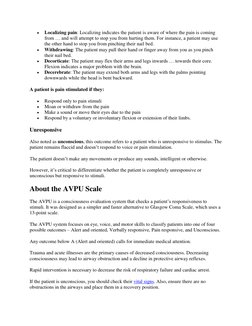 Understanding the AVPU Scale | PDF | Coma | Pain