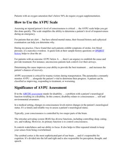 Understanding the AVPU Scale | PDF | Coma | Pain
