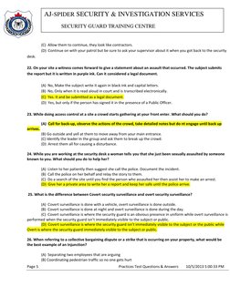 Security Guard Exam Practice Questions | PDF | Security Guard | Police