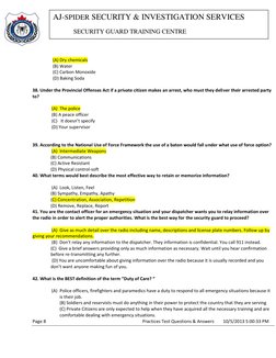 Security Guard Exam Practice Questions | PDF | Security Guard | Police