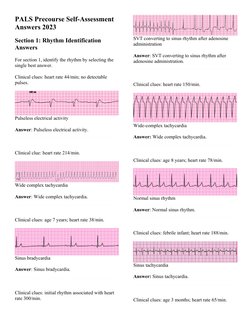 PALS Precourse Self-Assessment Answers 2023 | PDF | Cardiopulmonary ...