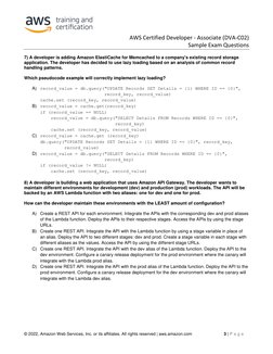 AWS Certified Developer Associate Exam Questions | PDF | Amazon Web ...
