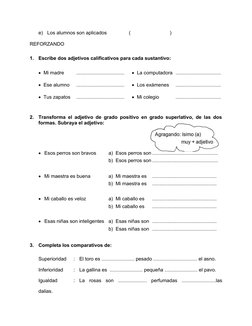 Ejercicios de Adjetivos Calificativos | PDF | Adjetivo