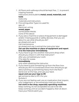 General Shop Safety Test Guide | PDF | Personal Protective Equipment ...