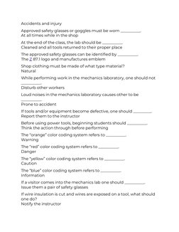General Shop Safety Test Guide | PDF | Personal Protective Equipment ...
