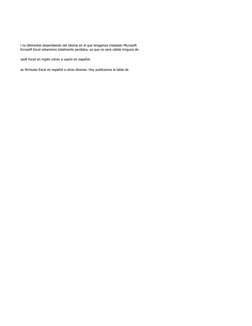 Traducción de fórmulas Excel: Español-Inglés | PDF