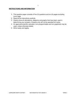 Grade 9 Term 1 Maths Test 2023 | PDF | Prime Number | Elementary ...