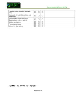 PV System Commissioning Forms | PDF | Photovoltaics | Photovoltaic System