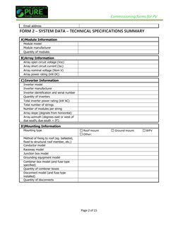 PV System Commissioning Forms | PDF | Photovoltaics | Photovoltaic System