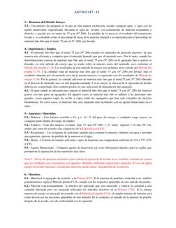 Método ASTM C117 para Agregados Finos | PDF | Agua