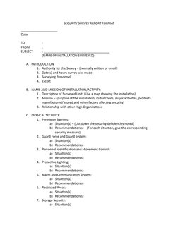 Security Survey Report Template | PDF | Securities | Physical Security