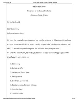 Circular Letter Sample - Format - Example - Template | PDF ...