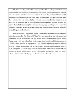 West Brothers Case: Impact on Forensics | PDF | Fingerprint | Anthropometry