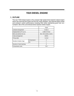 YD25 Diesel Engine Specifications | PDF | Throttle | Internal ...