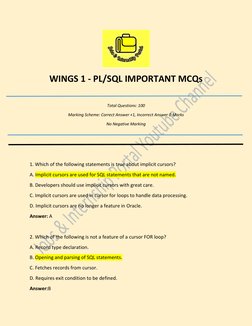 PL/SQL MCQs and Practice Questions | PDF | Pl/Sql | Parameter (Computer ...