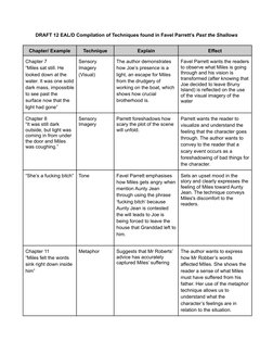 Techniques in Past the Shallows Analysis | PDF