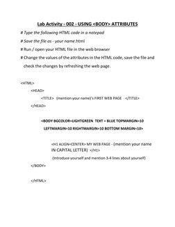 HTML Lab Activities for Students | PDF | Html | Software Development