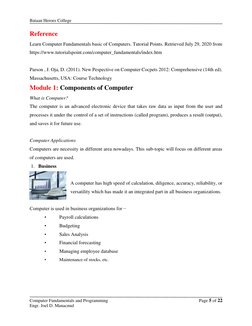 Computer Fundamentals and Programming Module | PDF