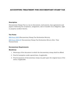 Documentary Stamp Tax Accounting Guide | PDF | Debt | Taxes