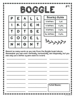 Printable Boggle Worksheets PDF | PDF | Gaming Devices | Game Manufacturers