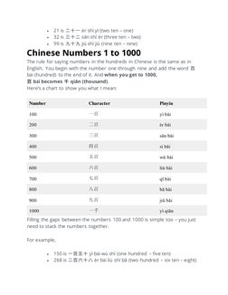 Chinese Numbers 1 to 1000 Guide | PDF | Chinese Language | Linguistics