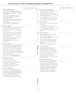 ADHD Conners Self-Report Teen | PDF | Attention Deficit Hyperactivity ...