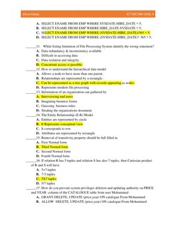 ICT COC DBA Level 4 Exam Questions | PDF | Databases | Data Model