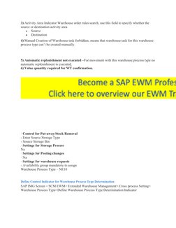 Warehouse Process Type Overview in SAP EWM | PDF | Warehouse | Business
