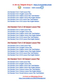 1st Standard Tamil Lesson Plans | PDF
