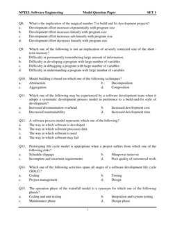 NPTEL Software Engineering Model Paper | PDF | Class (Computer ...