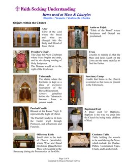 Liturgical Items Used in Catholic Mass | PDF | Mass (Liturgy) | Eucharist