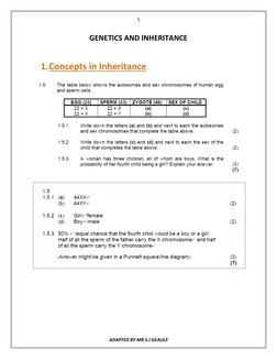 Grade 12 Genetics and Inheritance Notes | PDF | Genetics | Evolutionary ...