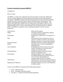 BRIEF2 Executive Functioning Report | PDF | Executive Functions | Brain