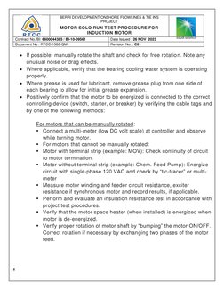 Motor Solo Run Test Procedure | PDF | Electric Motor | Physical Sciences