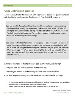 QAR Strategy for Reading Comprehension | PDF | Reading Comprehension ...