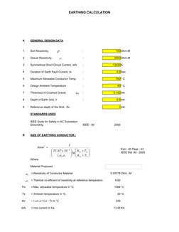 Earthing Calculation As Per Ieee 80 | PDF | Electricity | Electrical Engineering