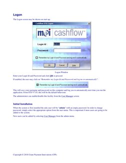 CashFlow STS User Manual | PDF | Login | Usb Flash Drive