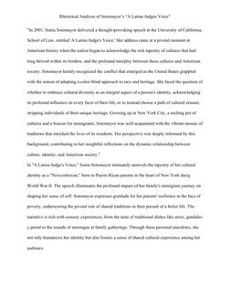 Analyzing Sotomayor's Latina Identity Speech | PDF | Sonia Sotomayor ...