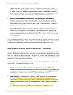 Florida Trial Objections Guide | PDF | Evidence (Law) | Testimony