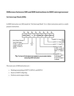 SIM and RIM Instructions in 8085 | PDF | Integrated Circuit | Central ...
