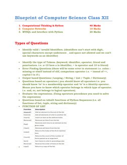 Class 12 Computer Science Blueprint 2025 | PDF