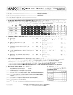 ASQ 3 60 Months | PDF