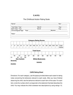 Childhood Autism Rating Scale (CARS) | PDF | Autism Spectrum ...